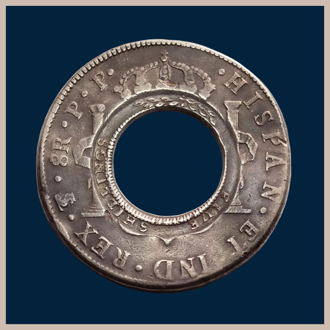1813 Holey Dollar created from a Spanish Silver Dollar that had been ...