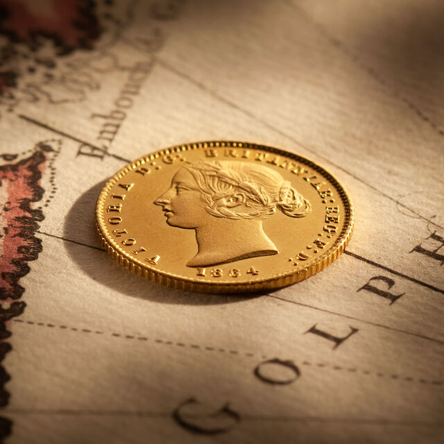 1864 Sydney Mint Half Sovereign, and one of the smallest mintages of ...