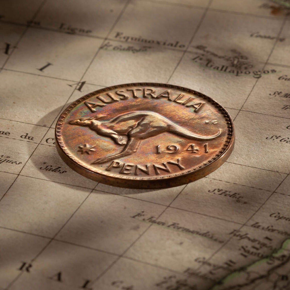 Proof 1941 Penny struck as a Coin of Record at the Perth Mint