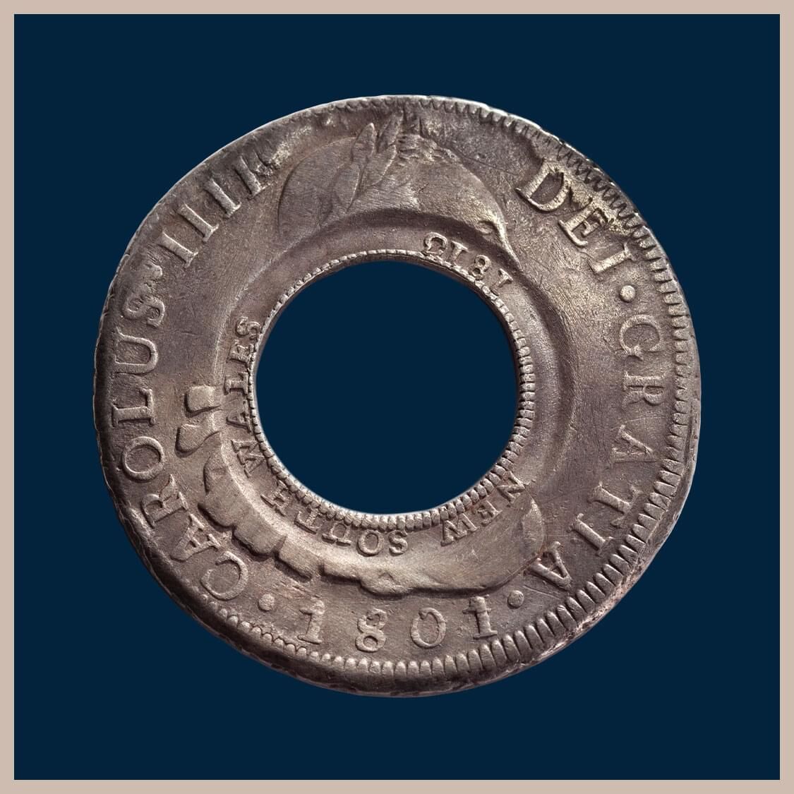 1813 Holey Dollar created from a Spanish Silver Dollar that had been ...