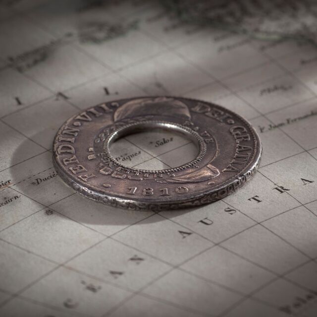 1813 Holey Dollar struck from a Ferdinand VII 1810, Mexico Mint ...