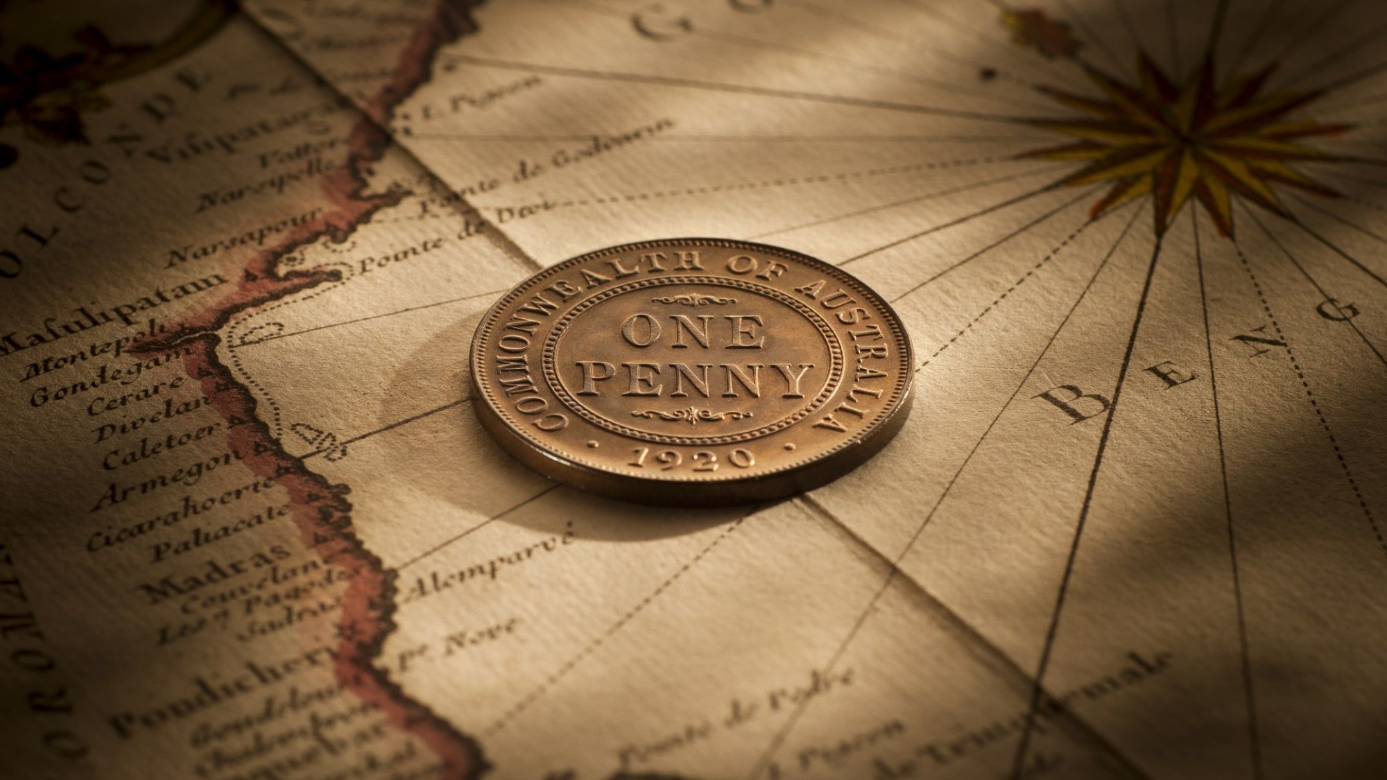 1920 Proof Penny (dot below scroll)