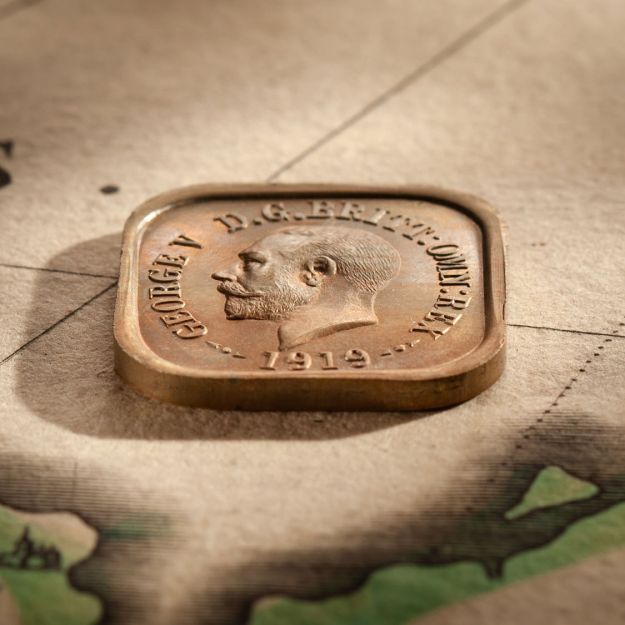 A Three-Coin Set of Kookaburra Square Pennies dated 1919, 1920 and 1921