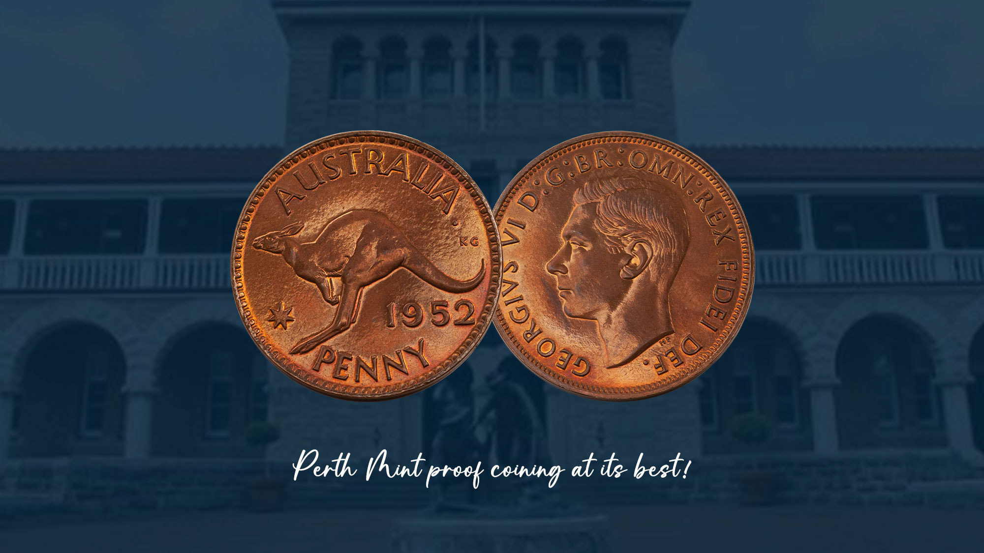 Proof 1952 Penny struck as a Coin of Record at the Perth Mint