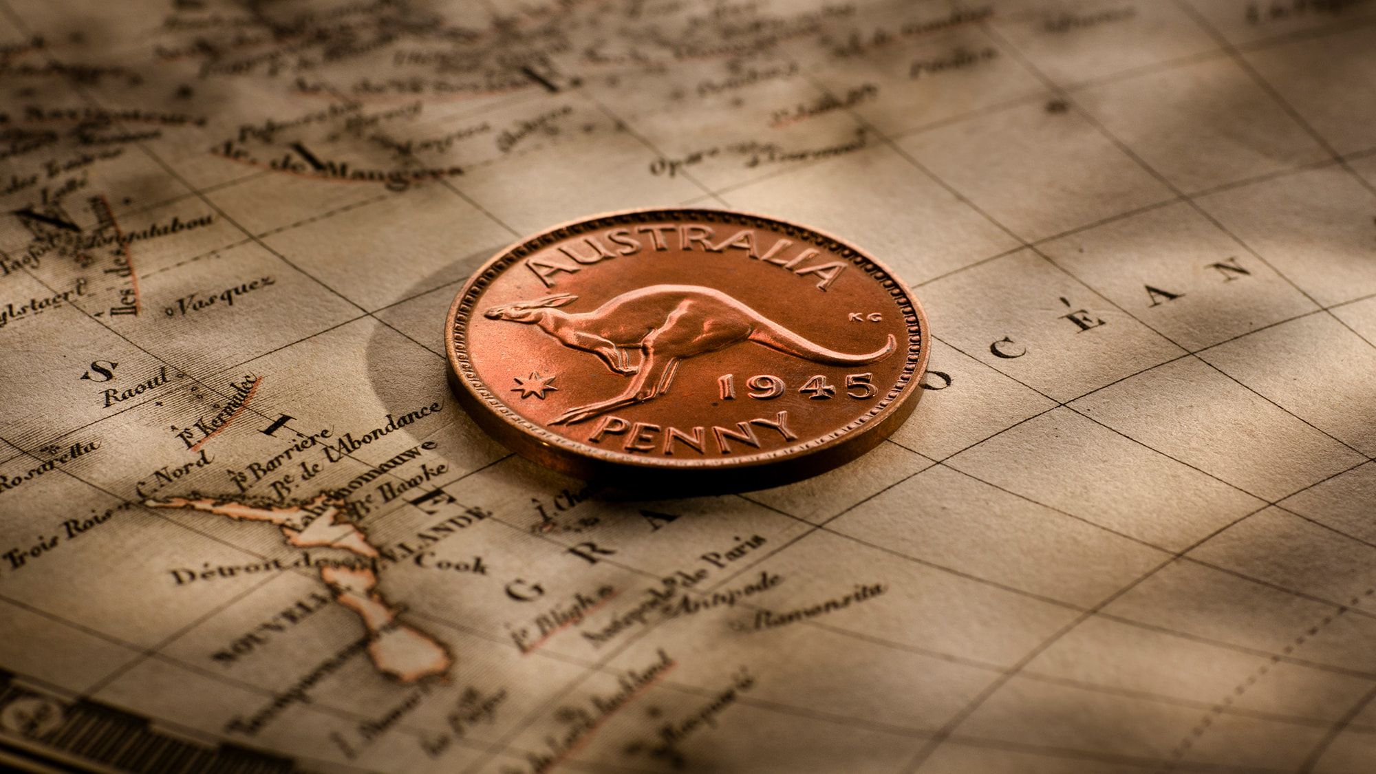 Proof 1945 Penny, Melbourne Mint