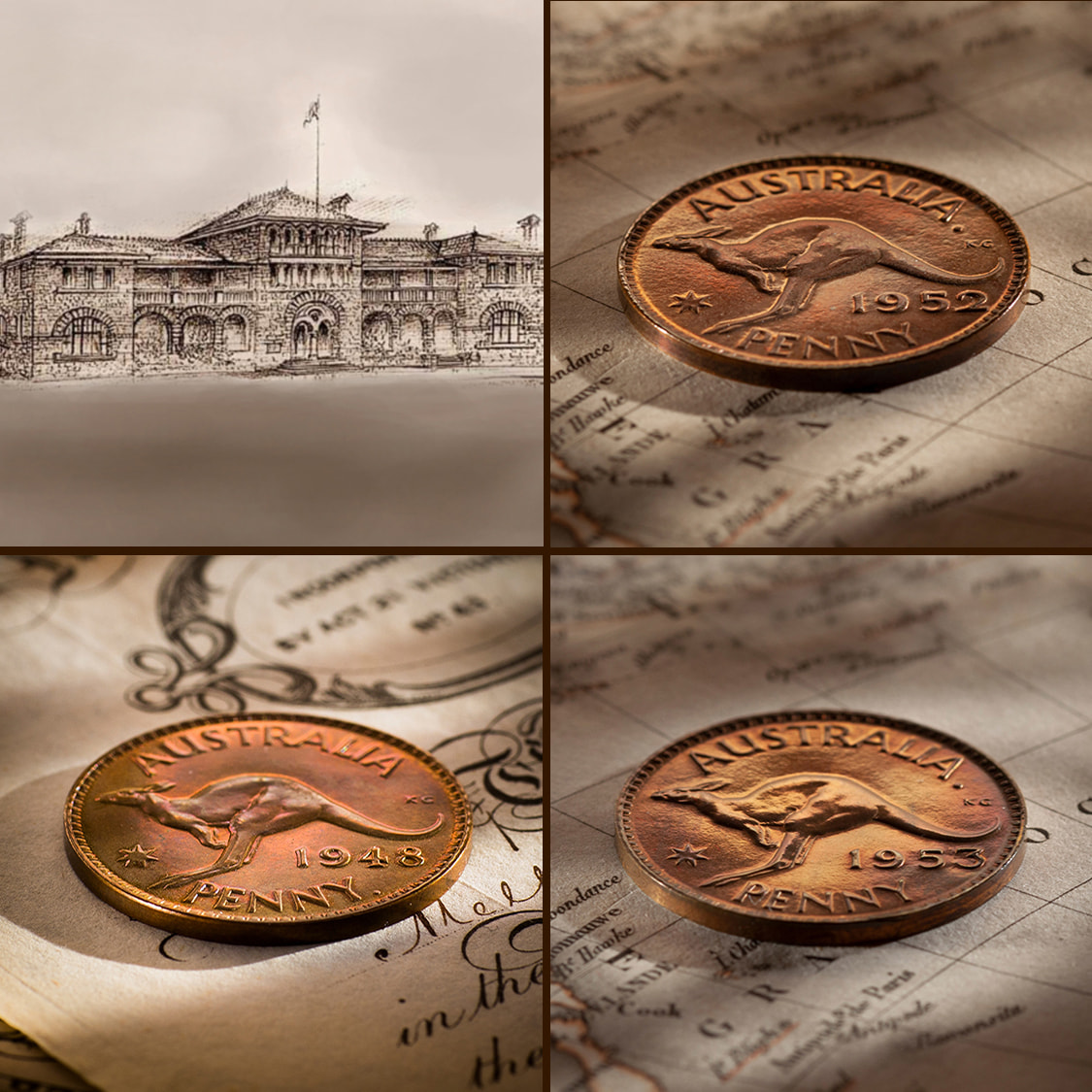 Perth Mint Proof Record Coins 1940 - 1954.