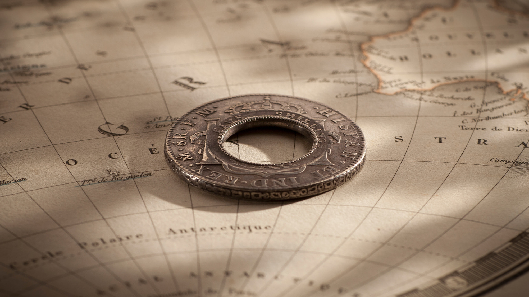 1813 Holey Dollar created from a Charles IV Spanish Silver Dollar that was issued at the Mexico ...